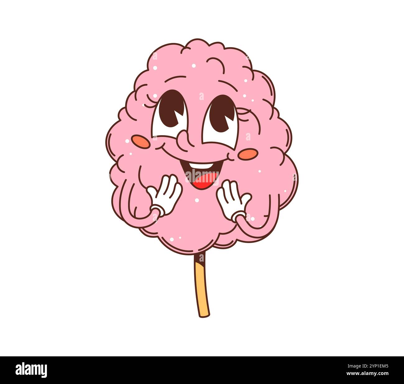 Cartoon groovy fast food cotton candy character. Fast food sweet cotton ...