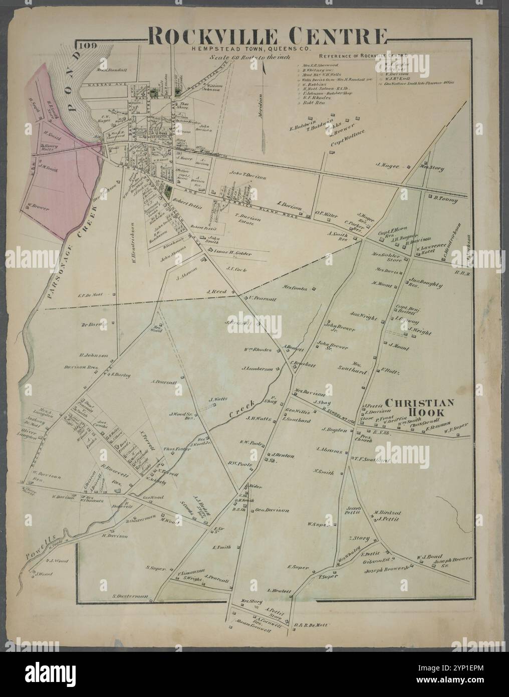 Rockville Centre, Hempstead Town, Queens Co. 1873 by Beers, F. W ...