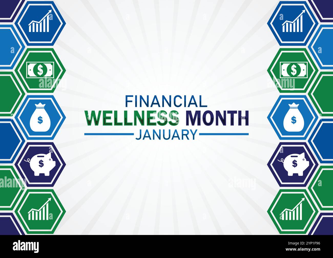 Financial Wellness Month January wallpaper with shapes and typography ...