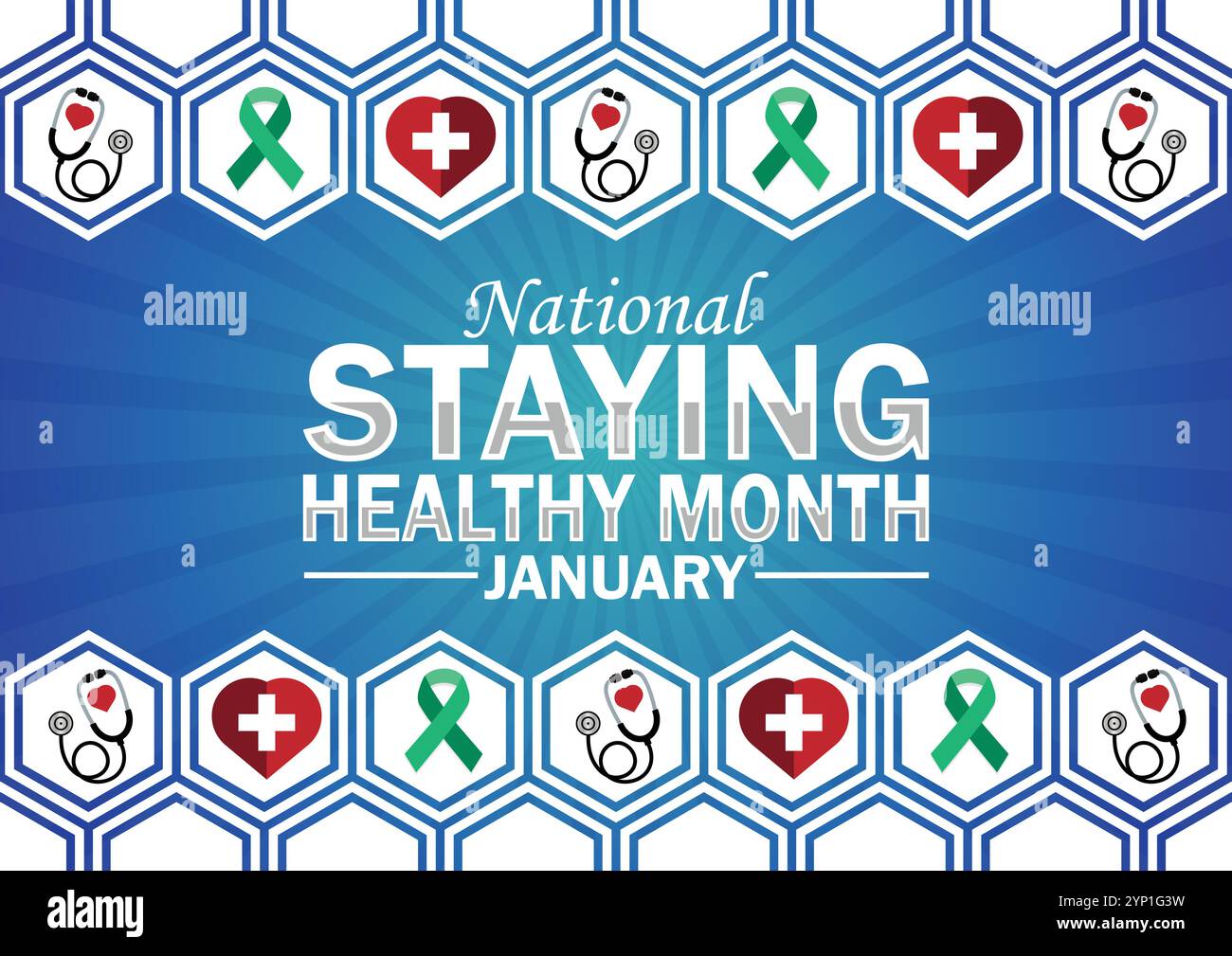 National Staying Healthy Month January wallpaper with shapes and ...