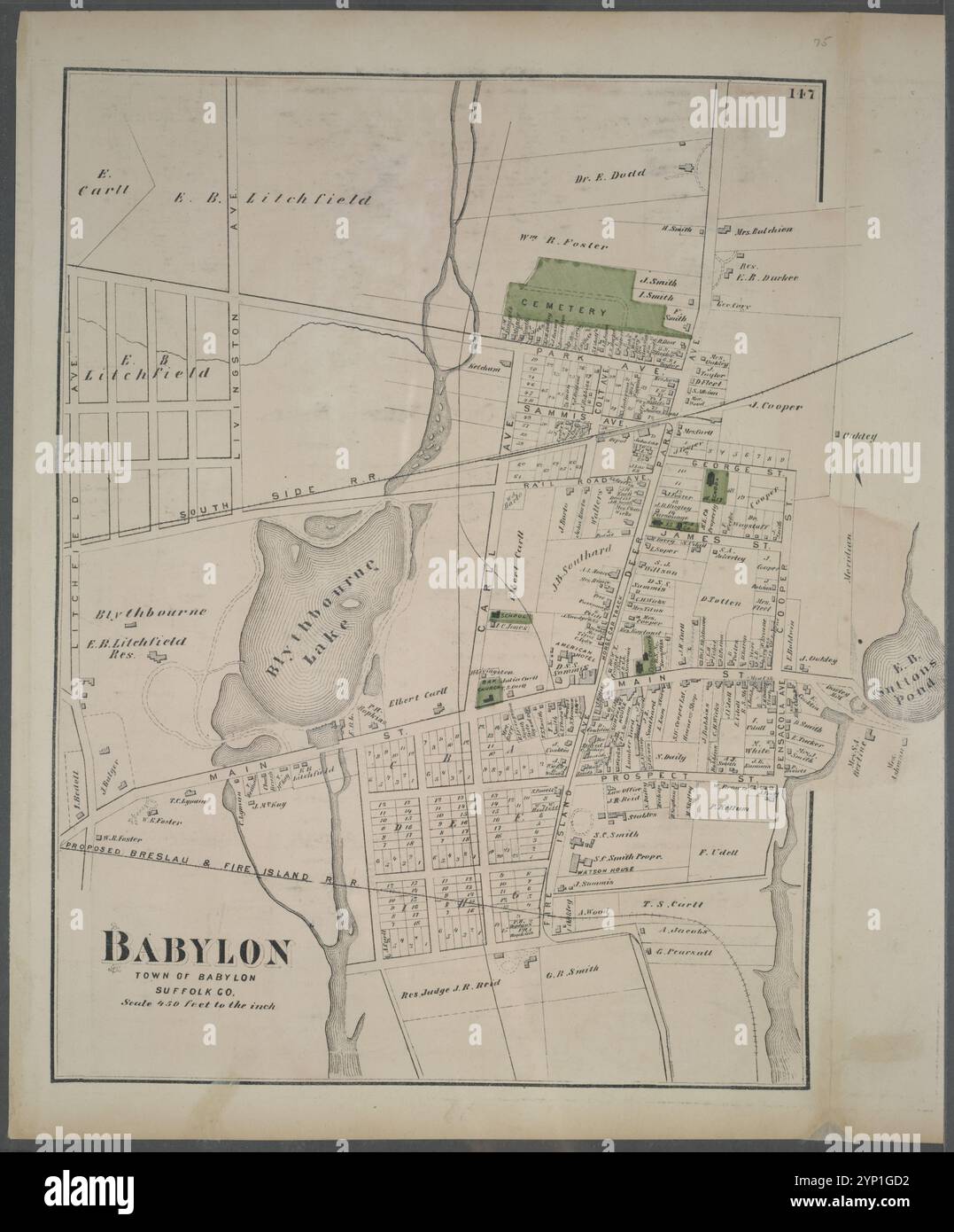 Babylon, Town of Babylon, Suffolk Co. 1873 by Beers, F. W. (Frederick W ...