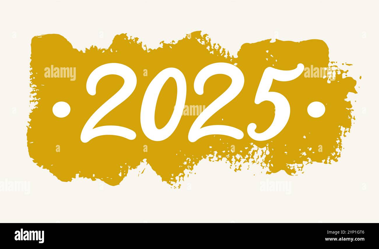 New Year 2025 Hand Lettering Banner Vector Numbers Stock Vector Image ...
