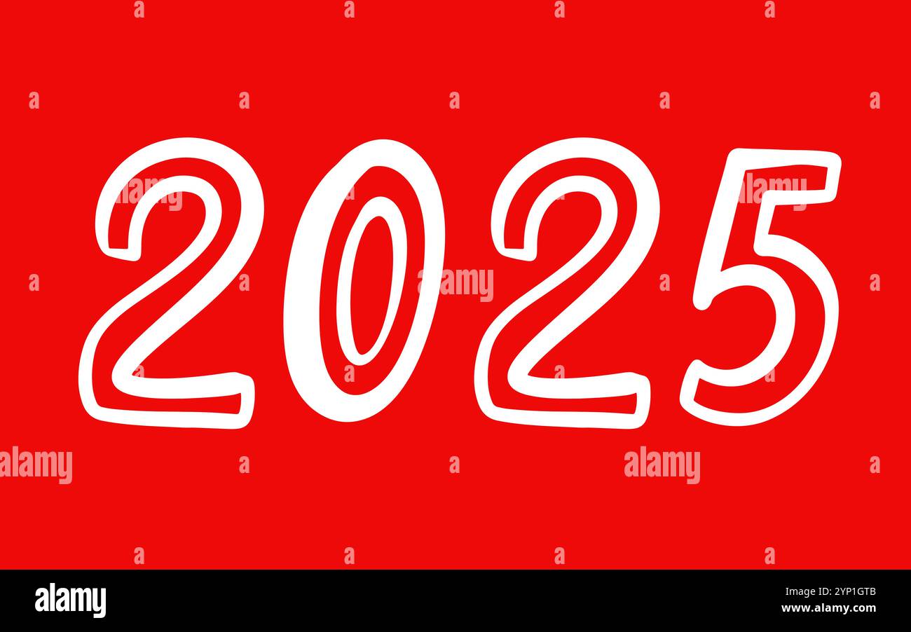 New Year 2025 Hand Lettering Banner Vector Numbers Stock Vector Image ...