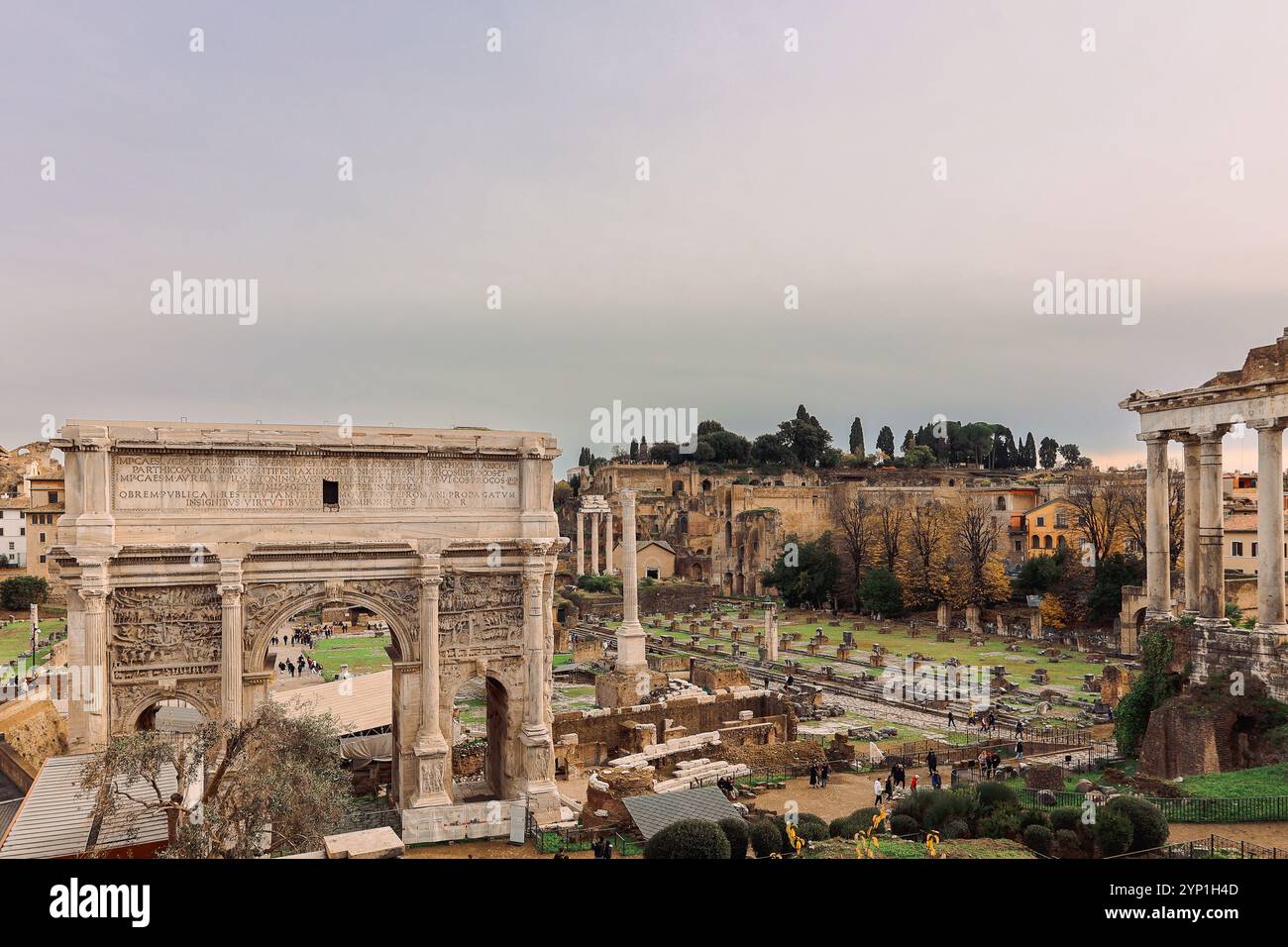 Rome, Italy - December 6, 2023: Panoramic view of Roman Forum ...