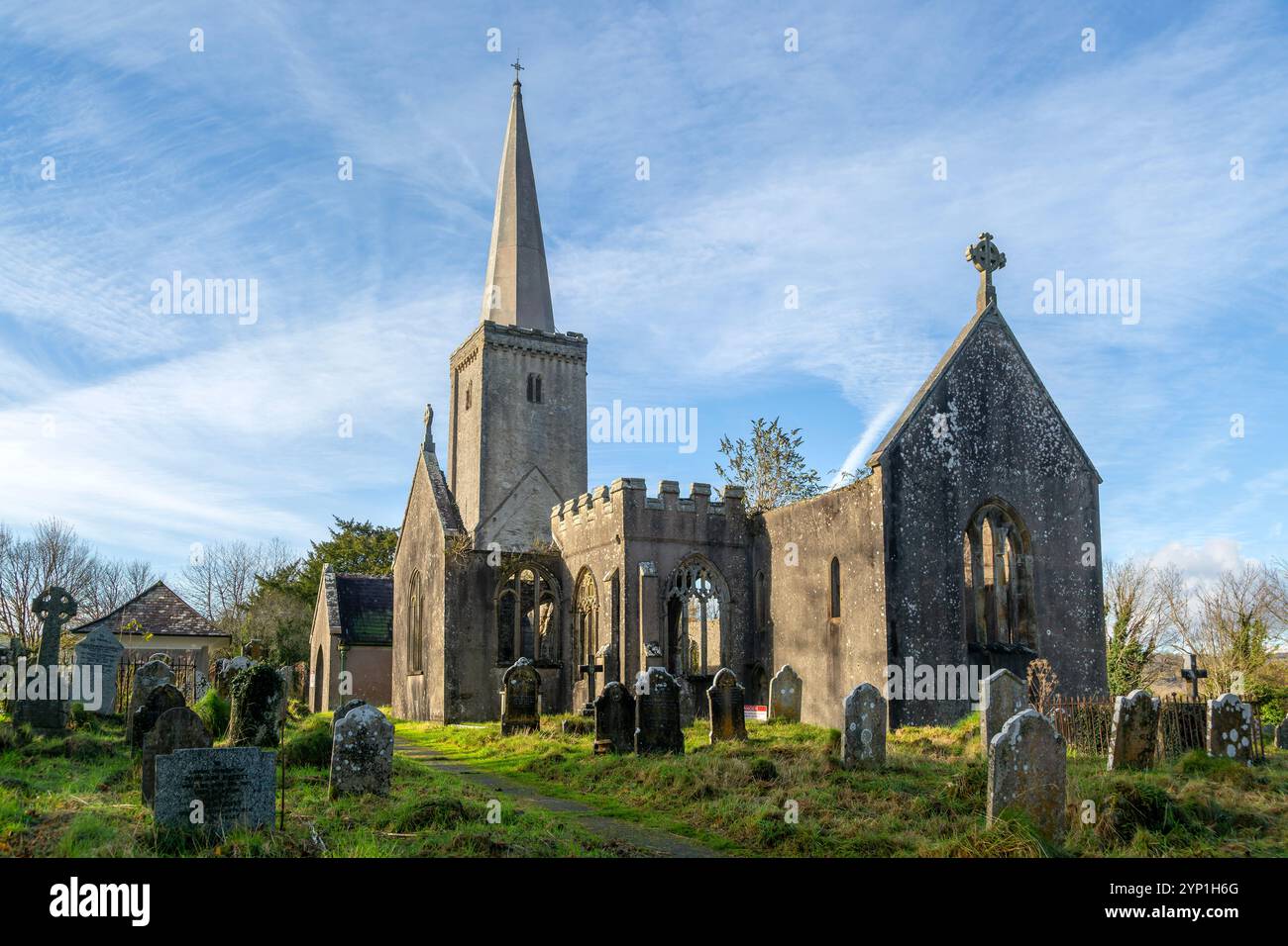 Ruins of Holy Trinity church, Buckfastleigh, north Devon, England, UK ...