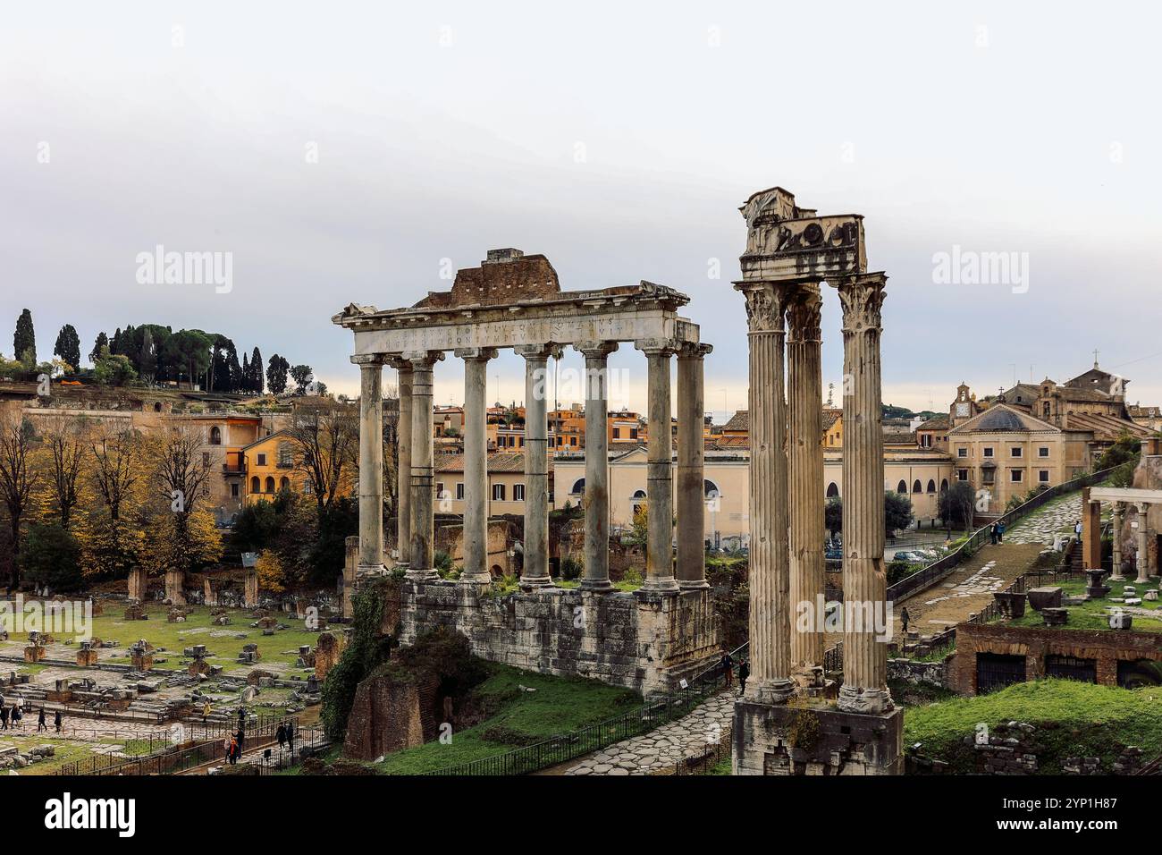 Rome, Italy - December 6, 2023: Panoramic view of Roman Forum ...