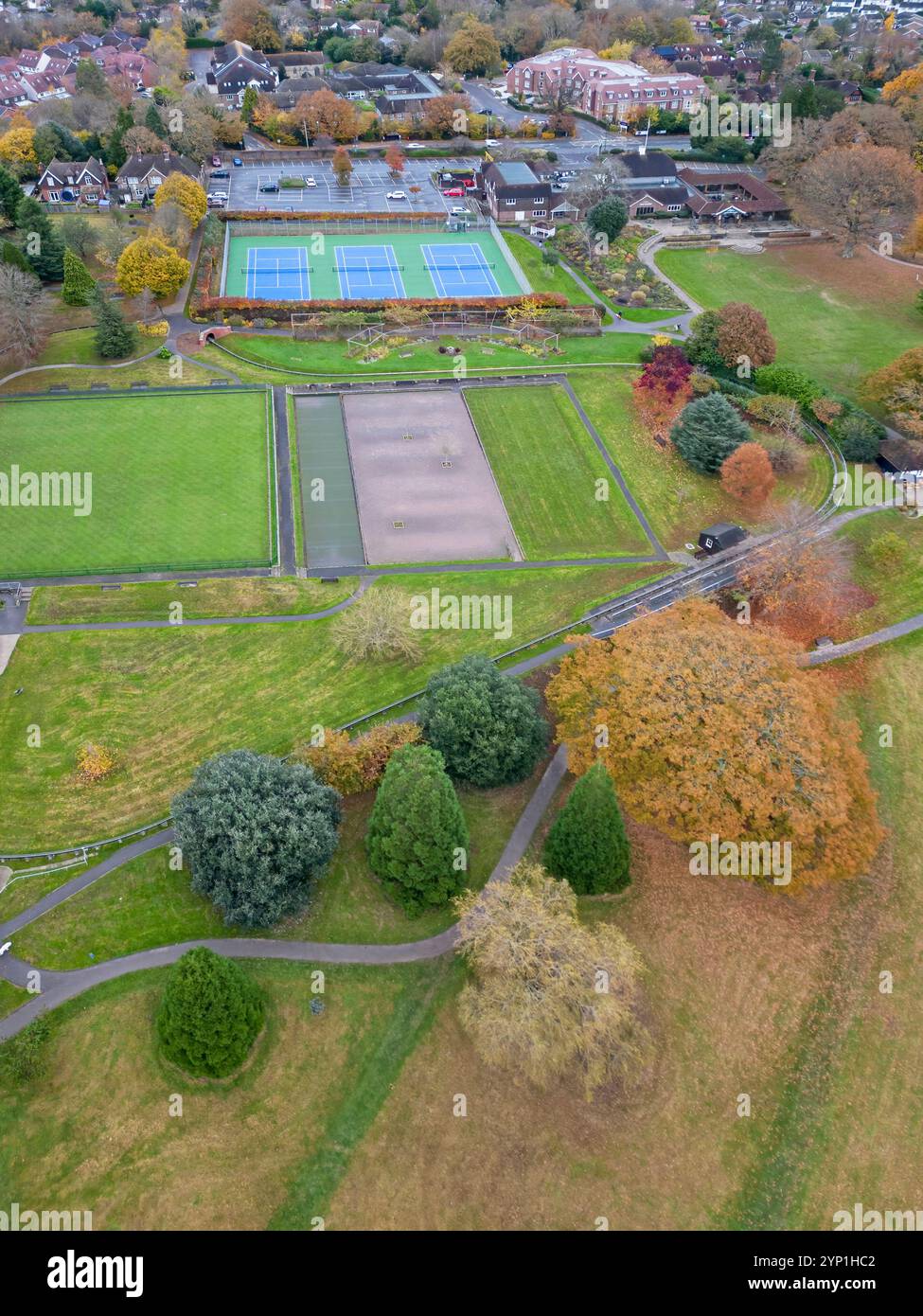 aerial view of beech hurst gardens in the autumn in haywards heath west ...