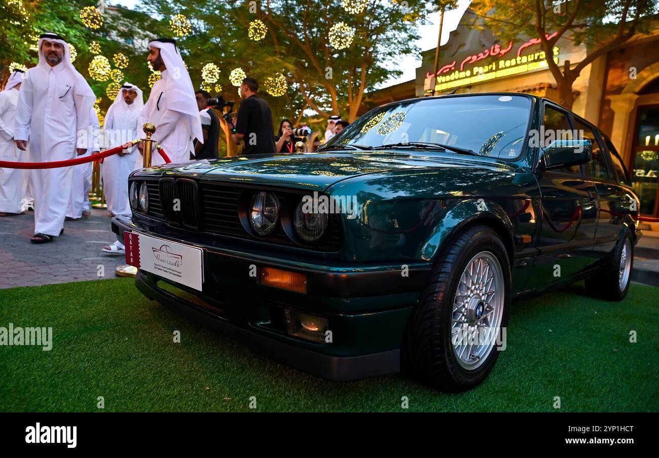 QATAR CLASSIC CARS EXHIBITION 2024 IN DOHA People visit vintage cars during the Qatar Classic ...