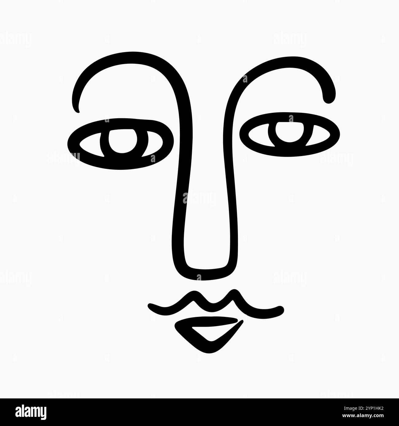 Fashion cubism one line drawing woman face logo Stock Vector Image ...