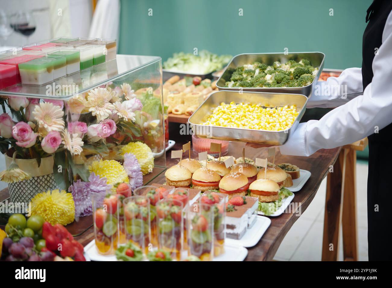 Serving Assorted Buffet Arrangement at Catering Event Stock Photo - Alamy
