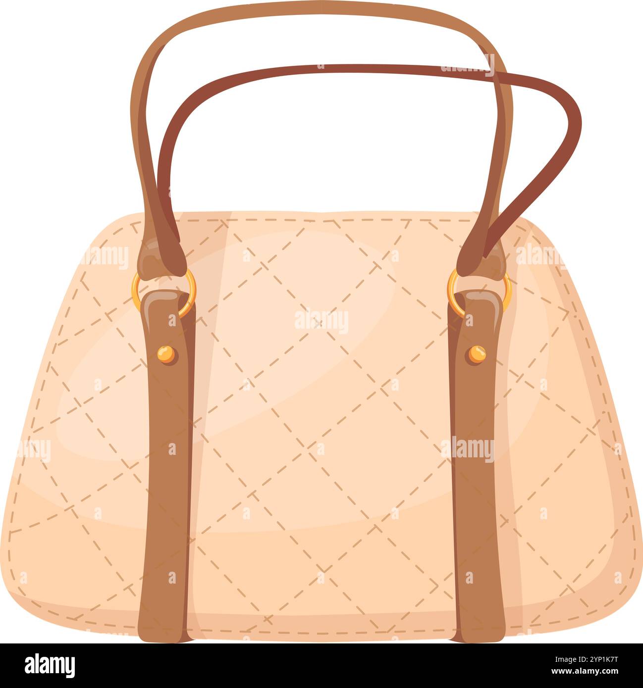 Satchel bag cartoon icon. Classic elegant purse isolated on white ...