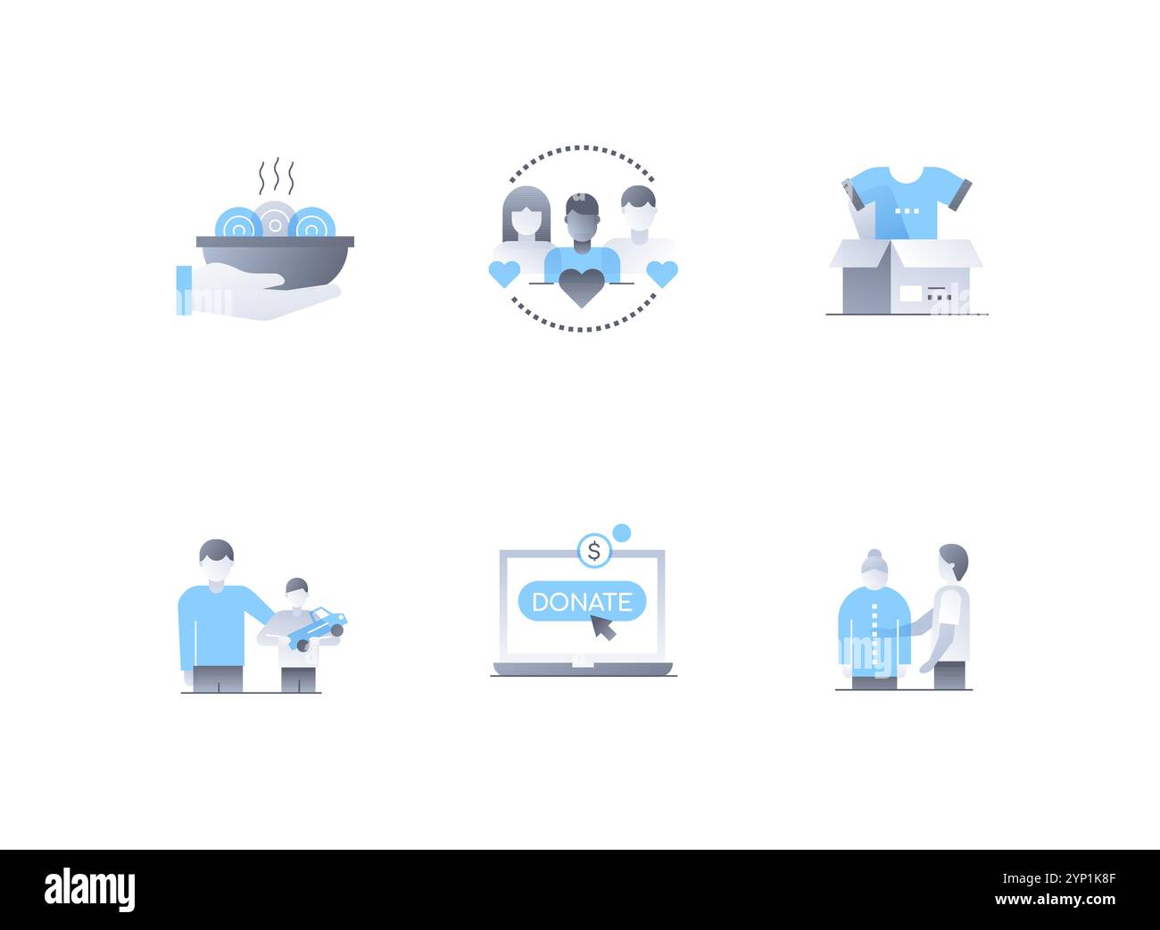 Volunteer donations people in Stock Vector Images - Alamy