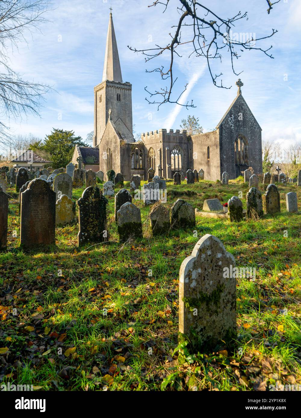 Ruins of Holy Trinity church, Buckfastleigh, north Devon, England, UK ...