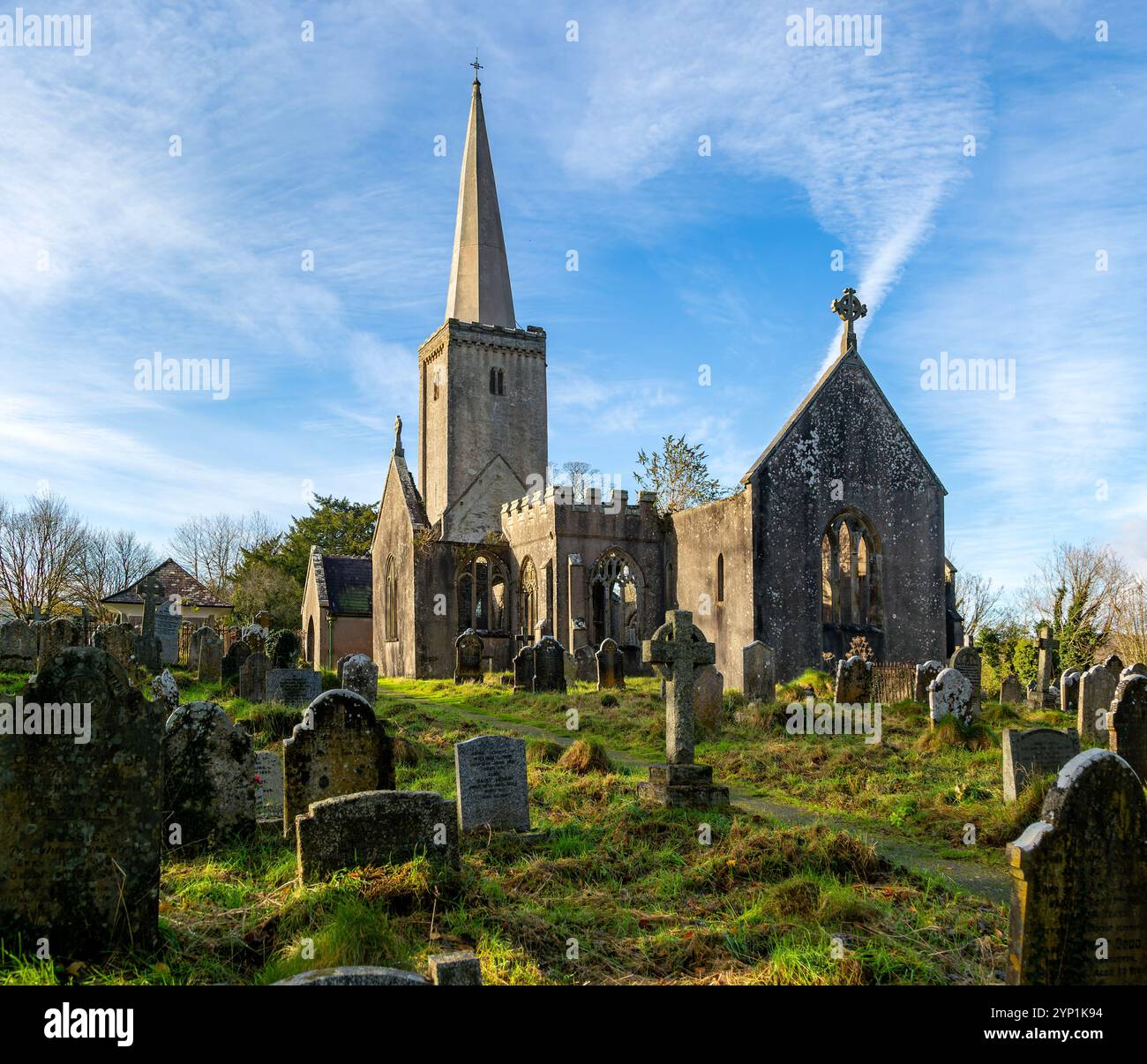 Ruins of Holy Trinity church, Buckfastleigh, north Devon, England, UK ...