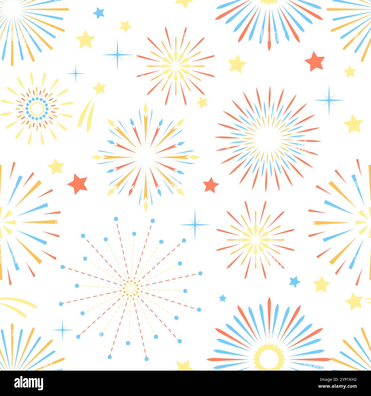 Fireworks pattern. Festival color sparks seamless print. Vector ...