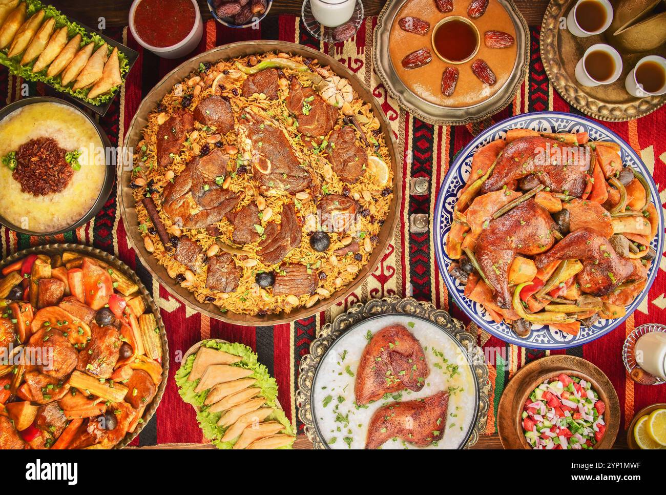 Arabic Cuisine, Assorted of Saudi traditional dishes. These dishes are ...