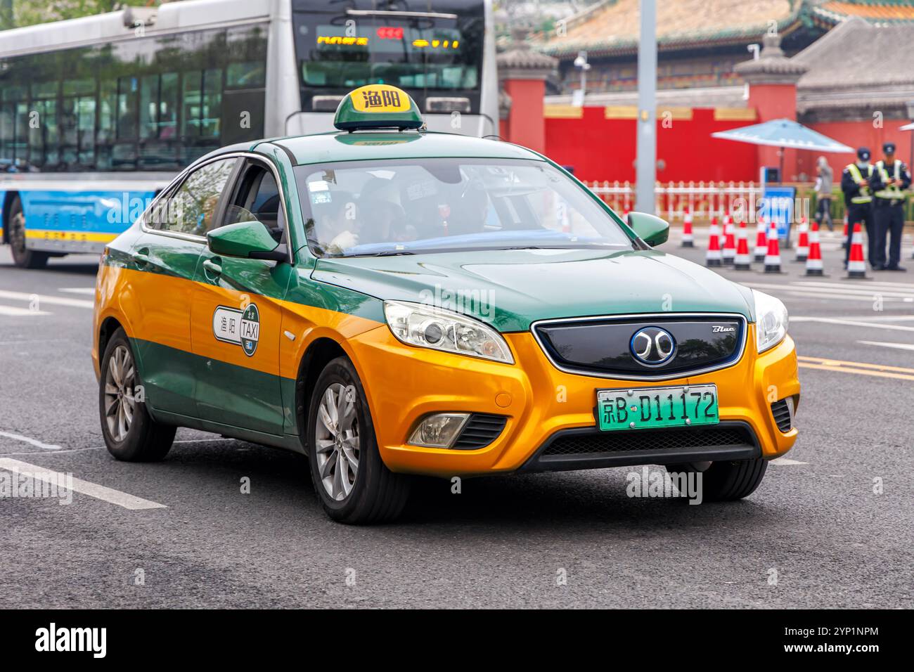 Beijing, China - April 13, 2024: Taxi electric car by Chinese brand ...