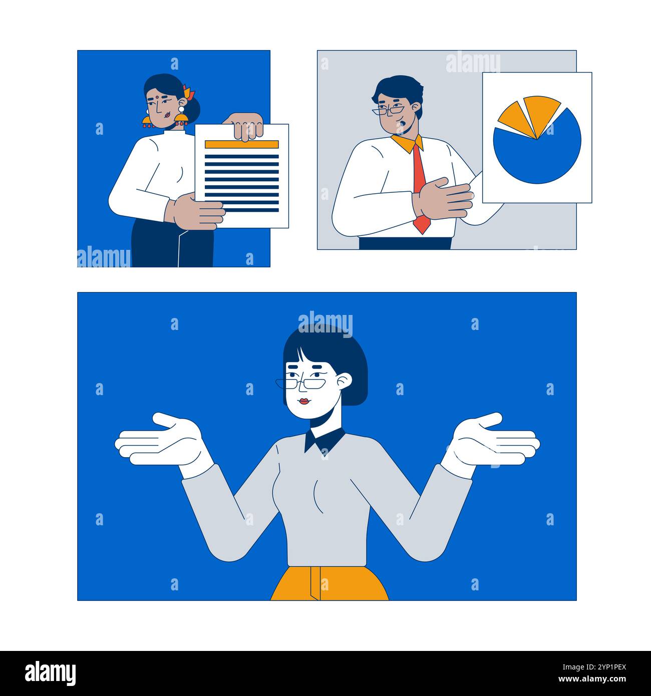 Diverse teamwork analytics 2D illustration concept Stock Vector Image ...