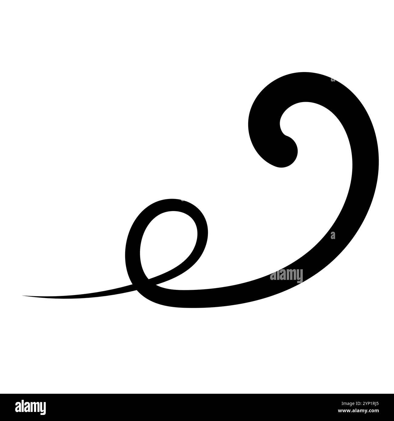 Simple curve calligraphy ribbon, curved line with swirl, swish wave ...