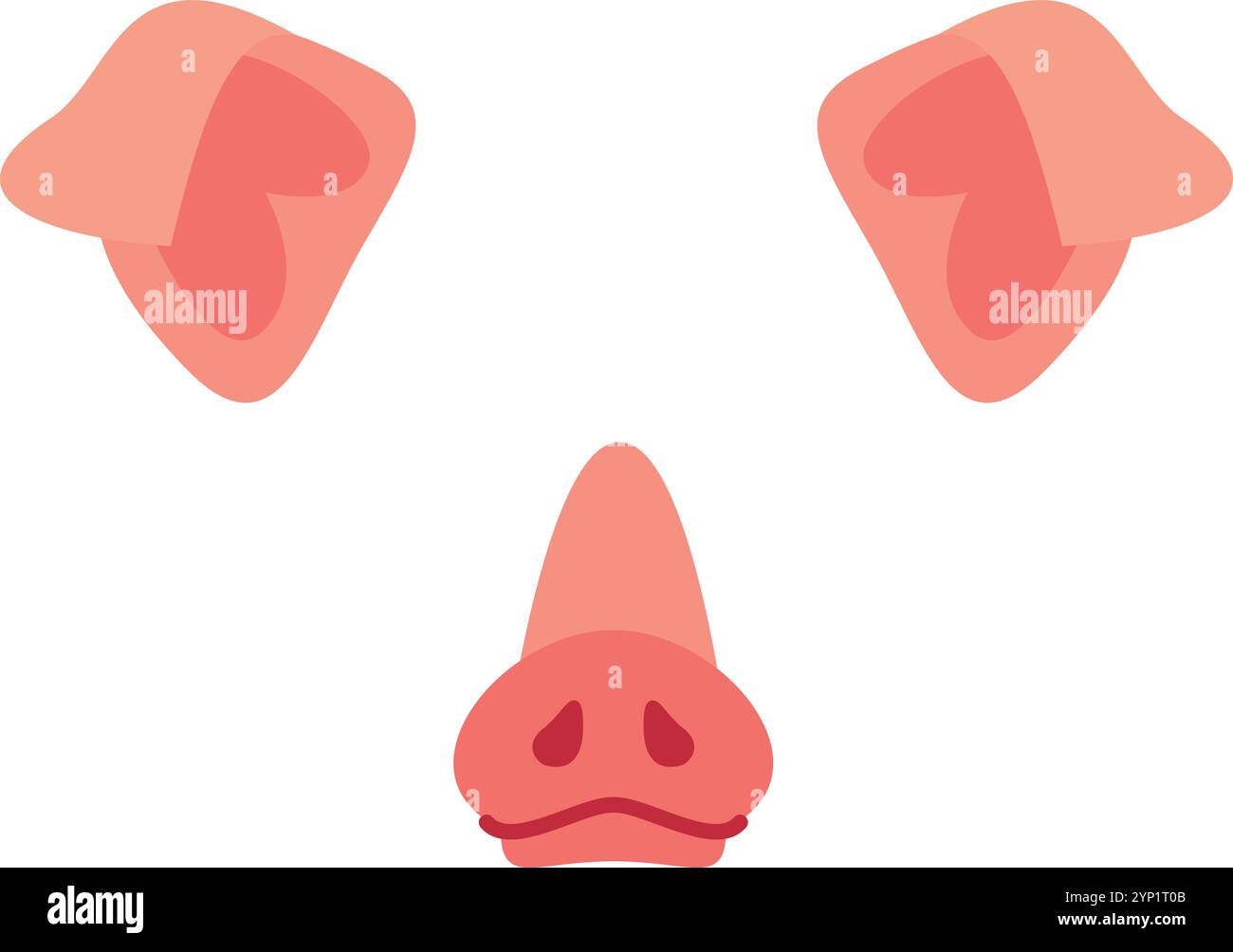 Pig ears and nose cartoon photo filter or mask elements isolated on ...