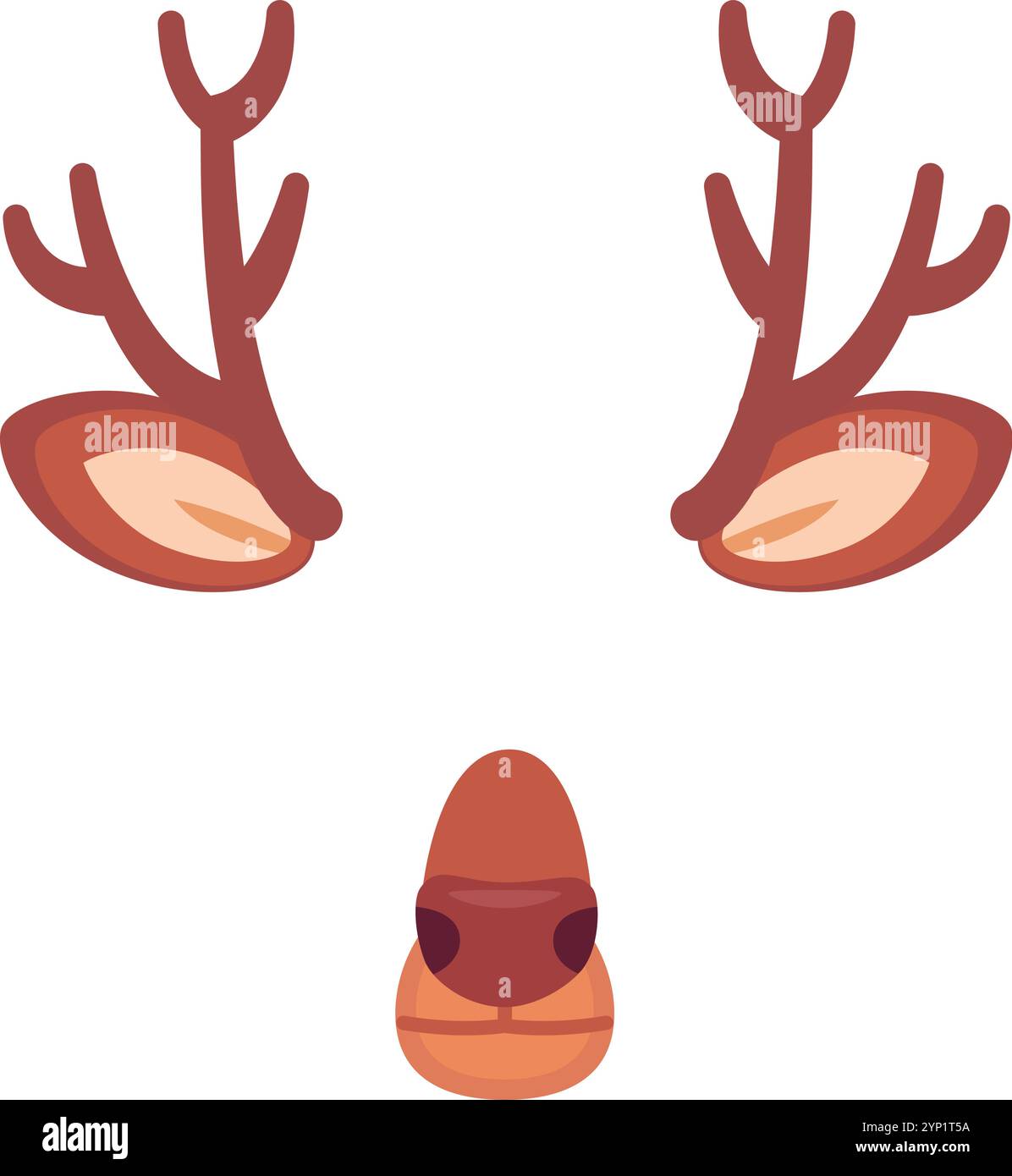 Deer nose and ears. Animal face cartoon elements isolated on white ...