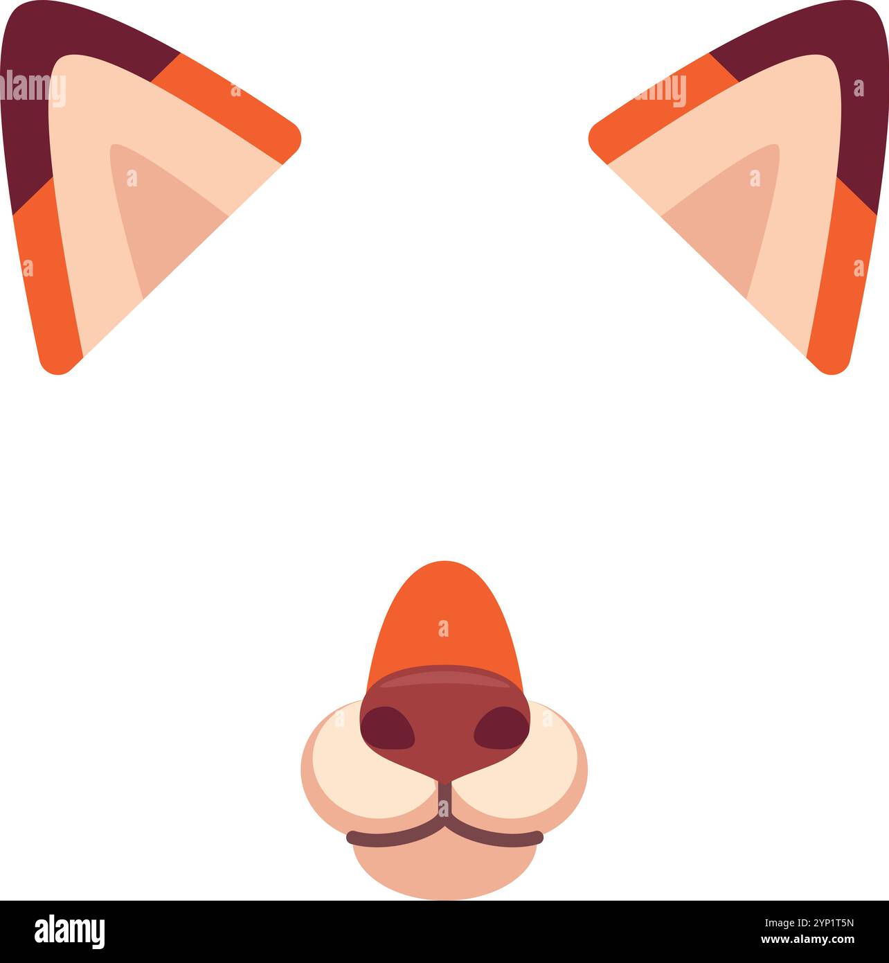 Fox nose and ears. Photo filter cartoon animal isolated on white ...