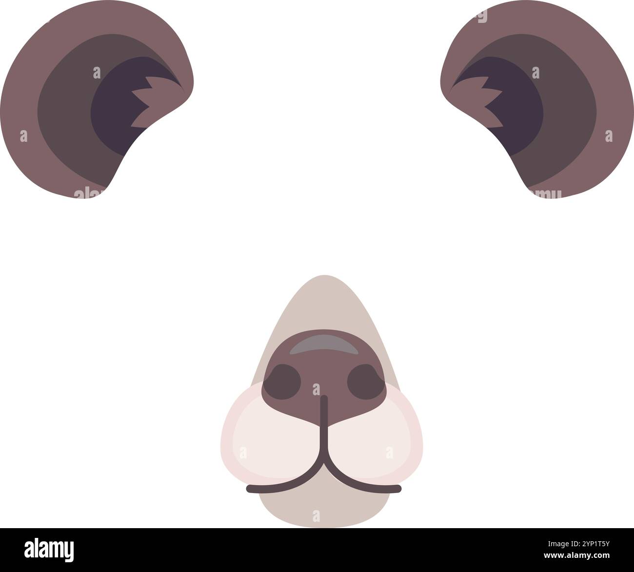 Bear nose and ears. Cartoon animal portrait element isolated on white ...