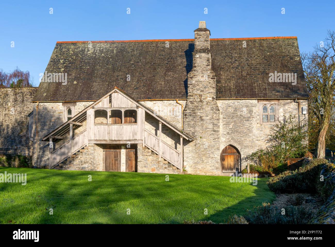 Historic medieval guest house building, Buckfast Abbey, Buckfastleigh ...