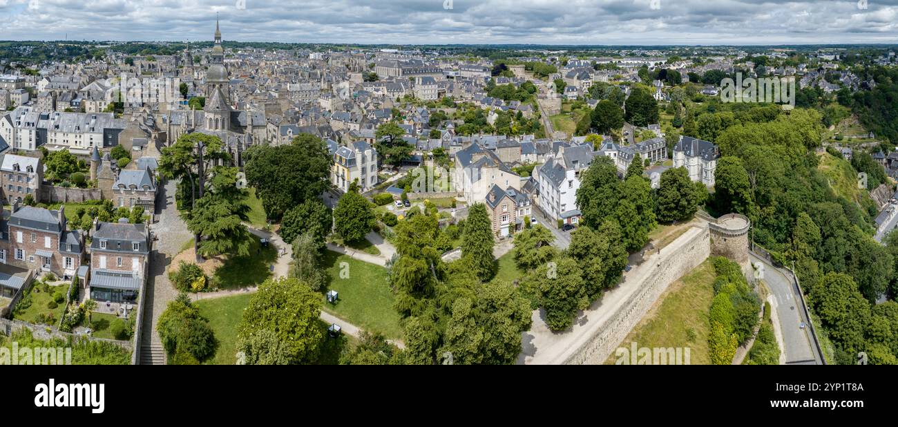 Aerial view of Dinan. Small Breton town famous for its castle, its ...