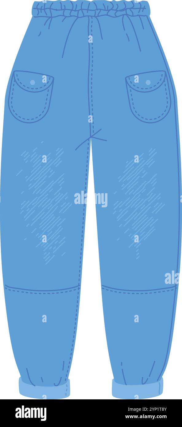 Loose jeans. Baggy fashion cartoon clothes icon isolated on white ...