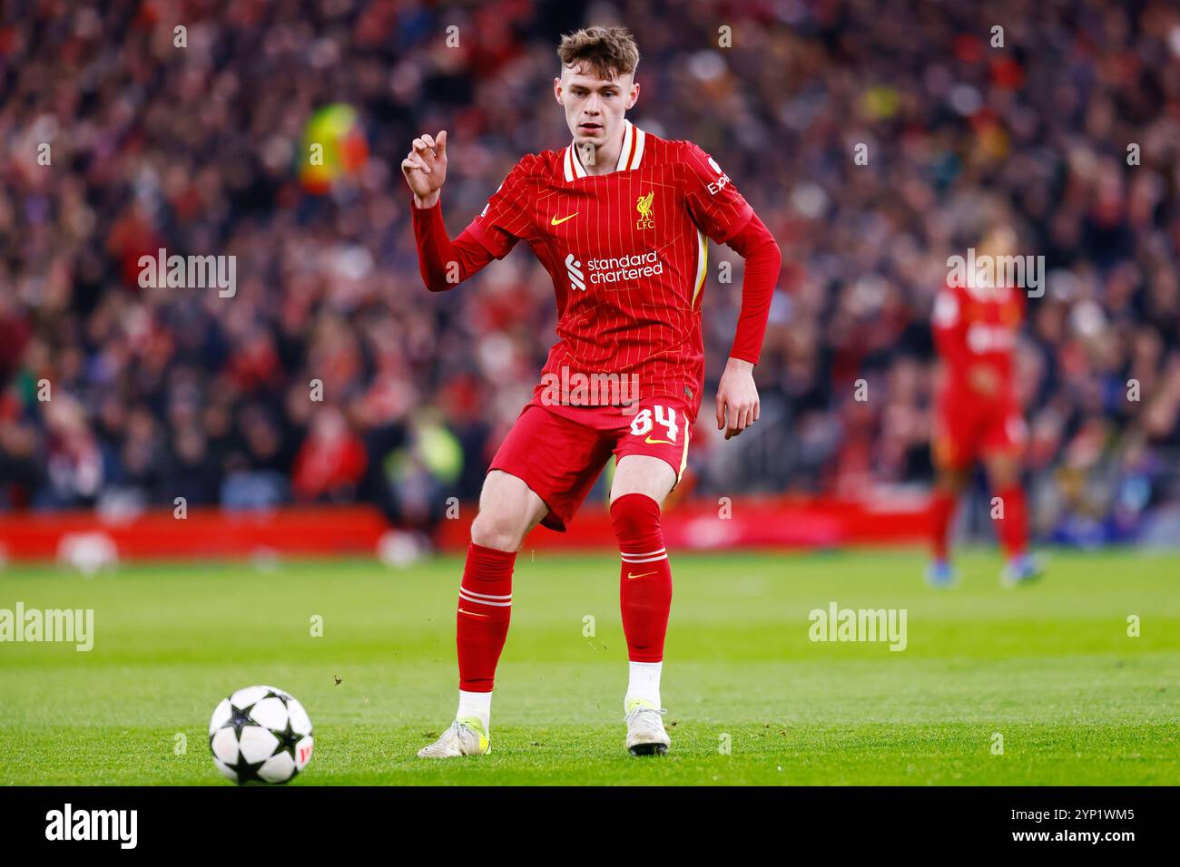 Conor Bradley of Liverpool during the UEFA Champions League, League ...