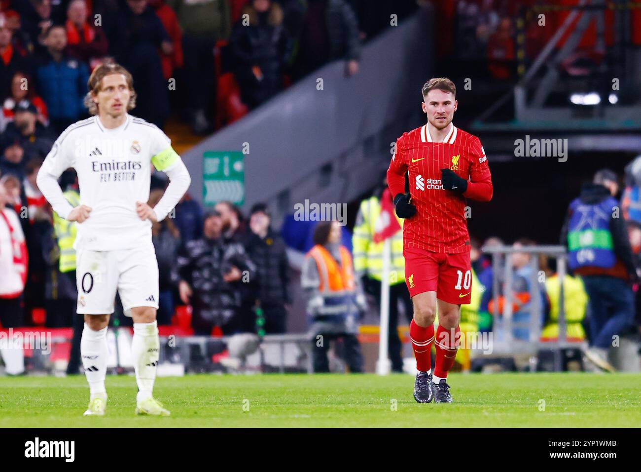 Alexis Mac Allister of Liverpool celebrates a goal during the UEFA ...