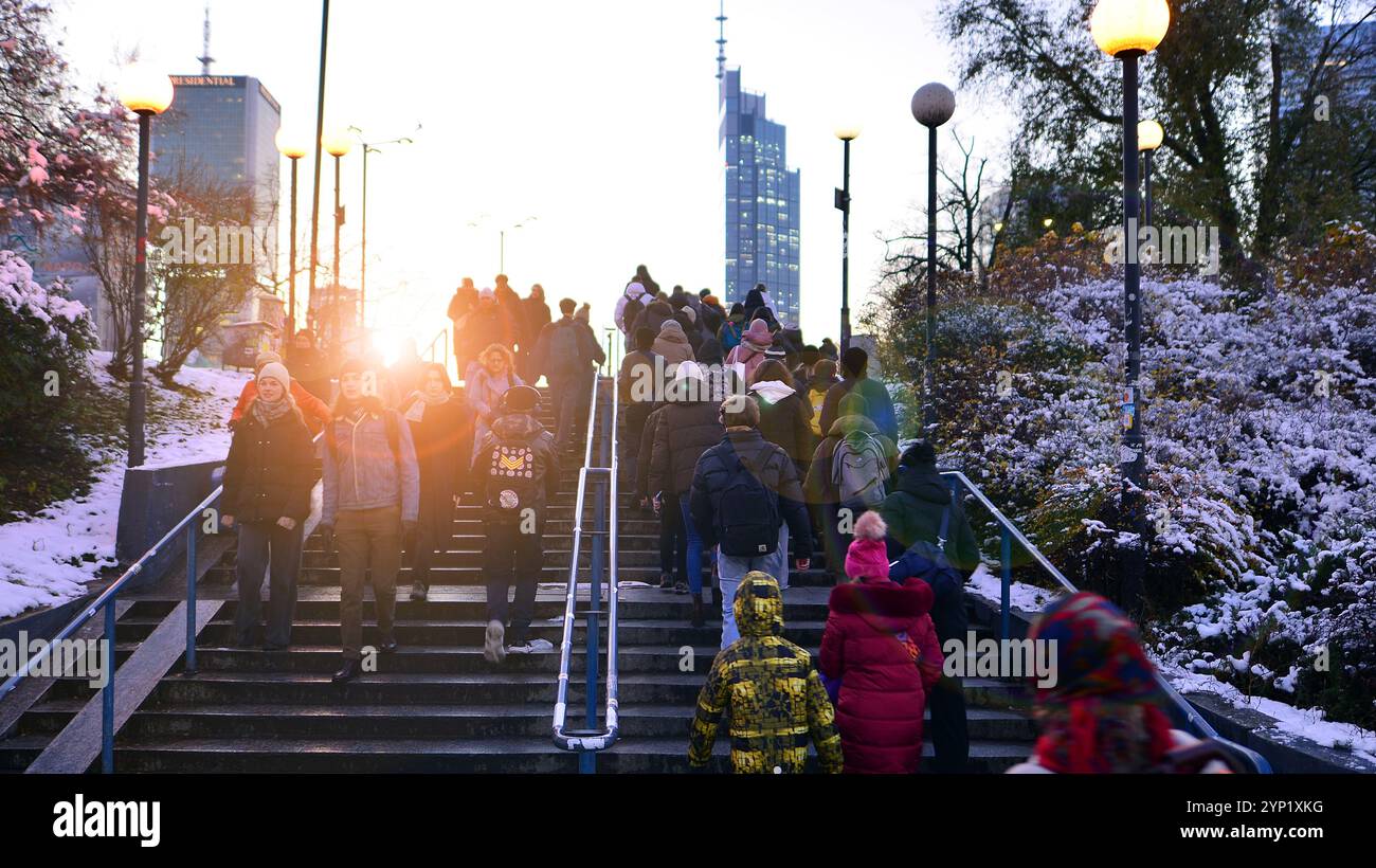 Warsaw, Poland. 22 November 2024. People of different ages and ...