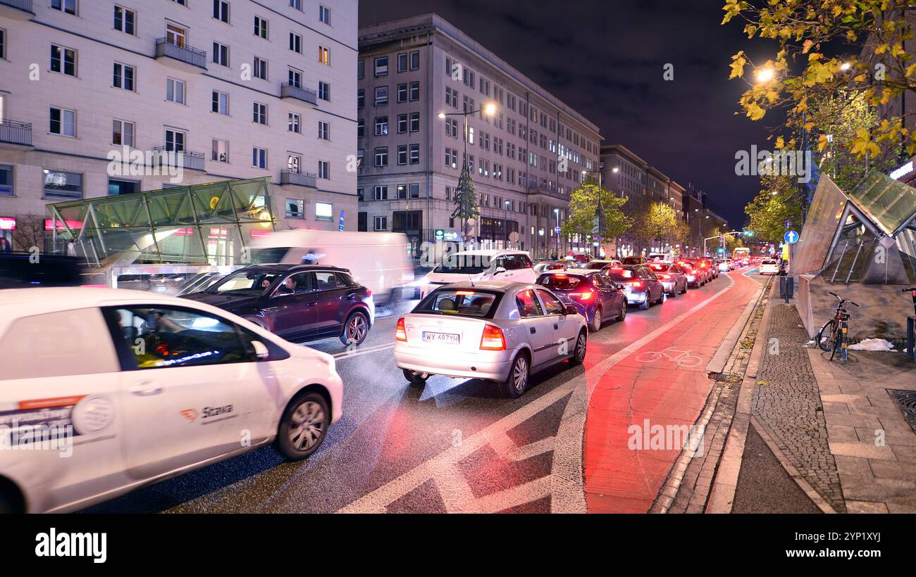 Warsaw, Poland. 22 November 2024. Street photography of cars on the ...