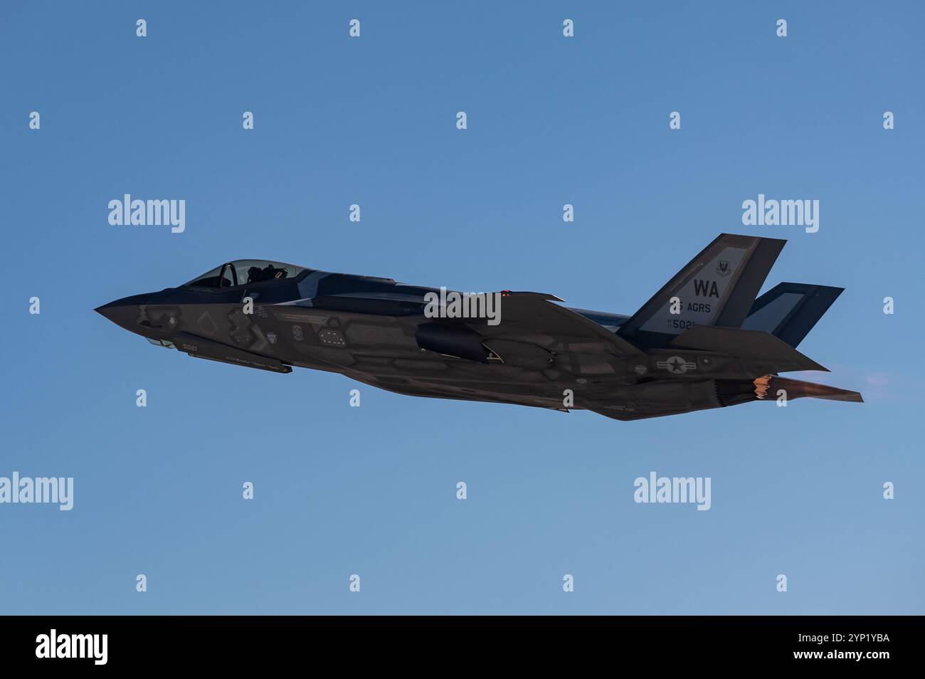 An F-35A Lightning II assigned to the 65th Aggressor Squadron, takes ...