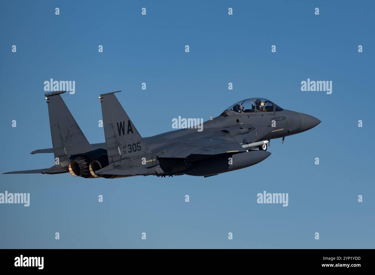 An F-15E Strike Eagle assigned to the 17th Weapons Squadron takes off ...