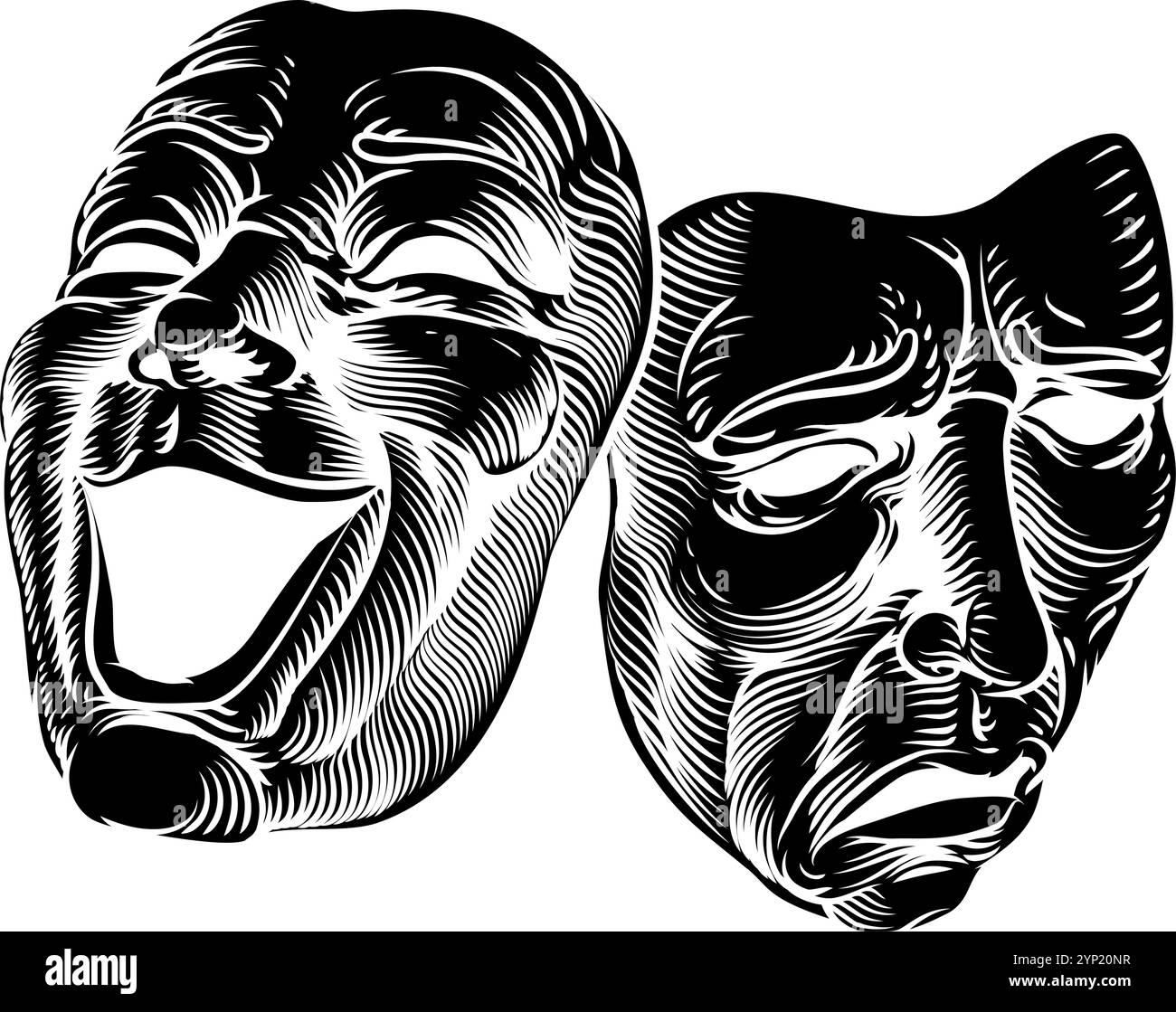 Theater Or Theatre Drama Comedy And Tragedy Masks Stock Vector Image ...