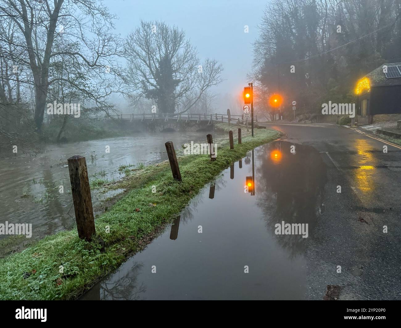 Eashing Lane, Godalming. 28th November 2024. Heavy rainfall associated ...