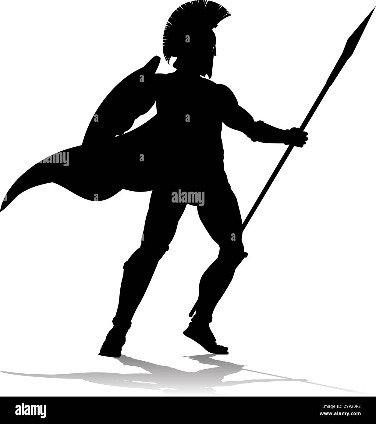 Spartan Silhouette Gladiator Trojan Greek Warrior Stock Vector Image ...