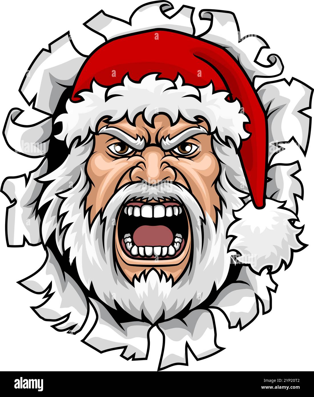 Angry Santa Claus Father Christmas Cartoon Mascot Stock Vector Image ...
