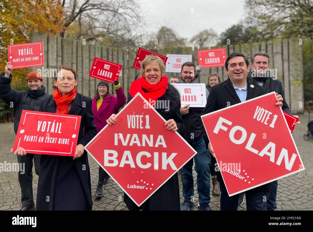 Labour leader Ivana Bacik with supporters at St Stephen's Green, Dublin ...
