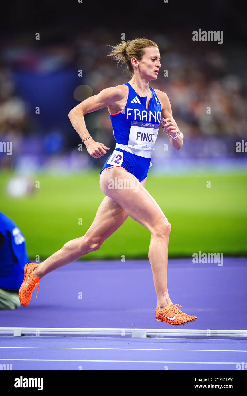 Alice Finot participating in the 3000 metres steeplechase at the Paris ...