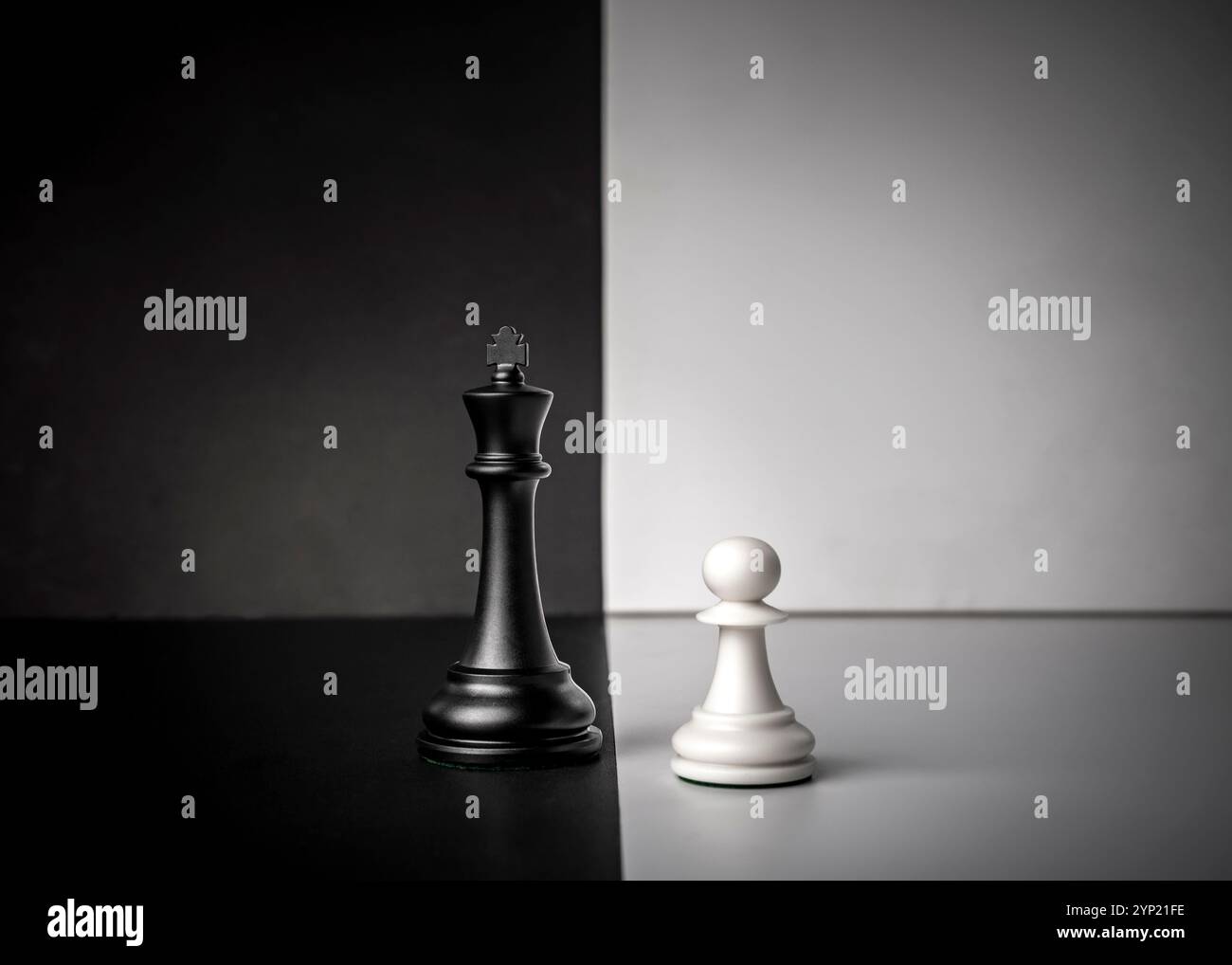 Conceptual Composition With Chess Pieces In Dramatic Light Duality