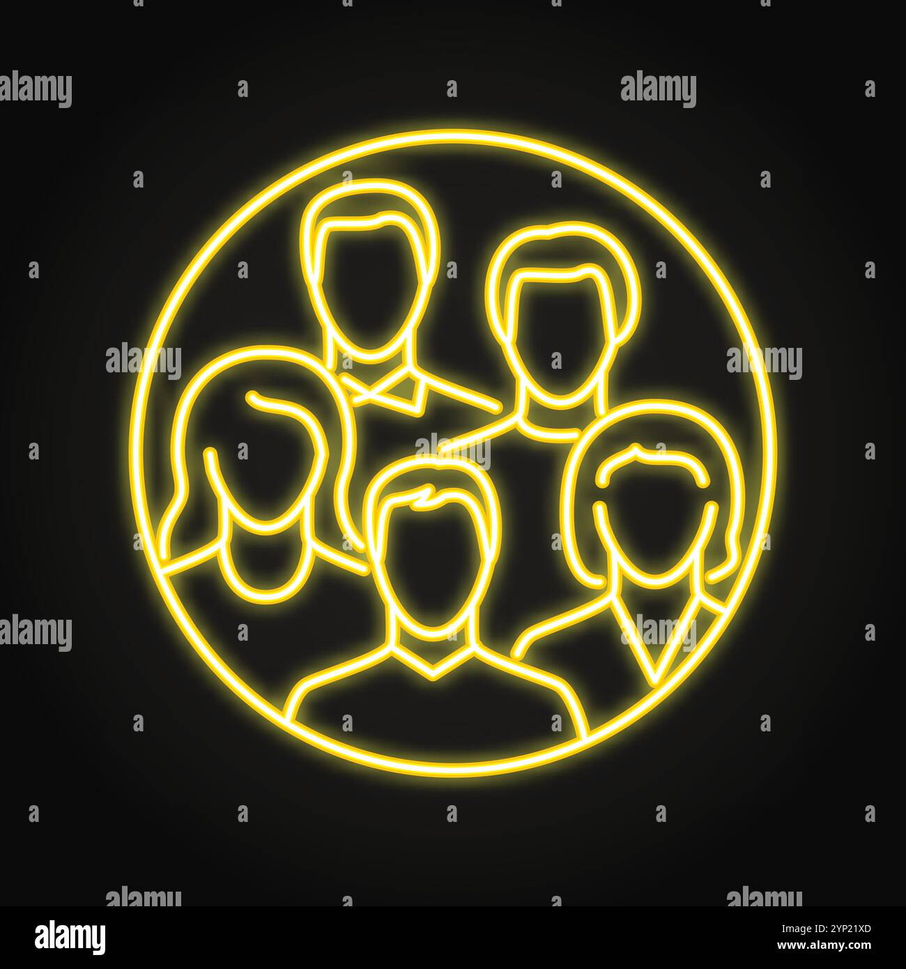 Community neon icon. Team, group of people. Vector illustration Stock ...