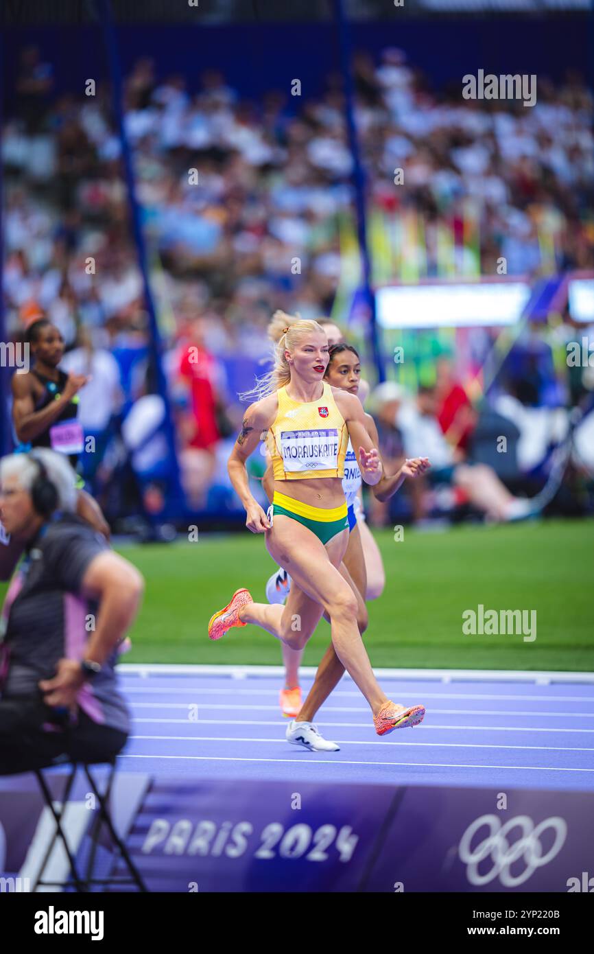 Modesta Justė Morauskaitė participating in the 400 meters at the Paris ...