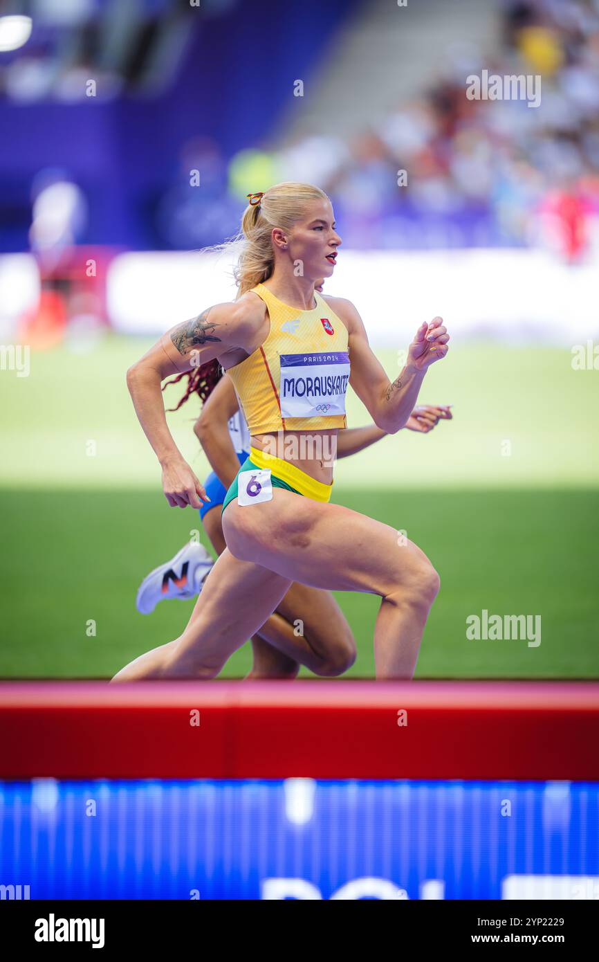Modesta Justė Morauskaitė participating in the 400 meters at the Paris ...
