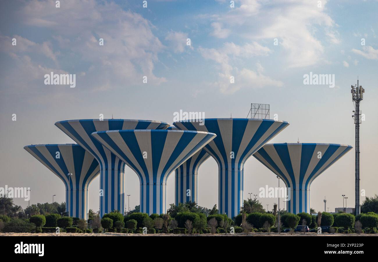 group of Kuwait Water Towers , Kuwait City, Kuwait Stock Photo - Alamy