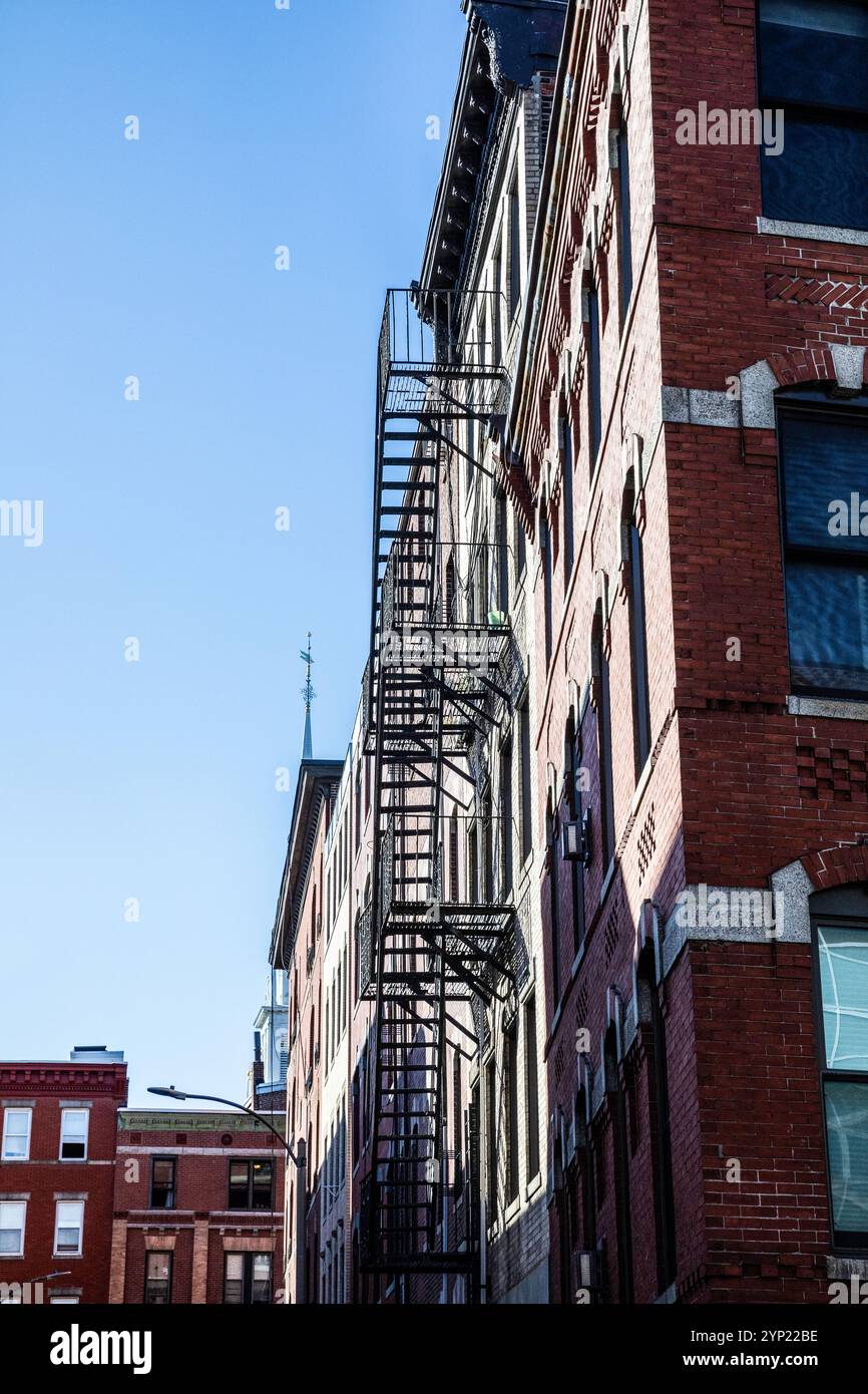 Outdoor fire escape staircase in Boston USA Stock Photo - Alamy