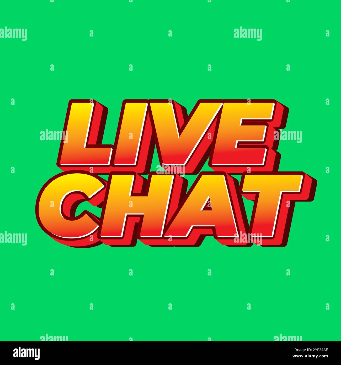 Live chat. Text effect design in bold font and 3D style, for social ...