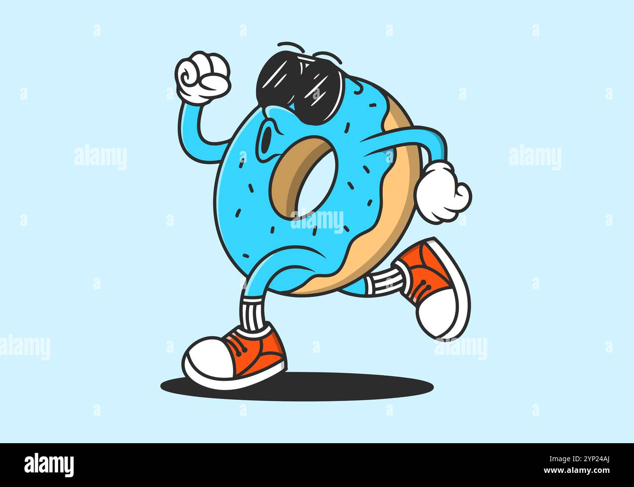 Donut, make the world go round. Vintage retro mascot character of donut ...